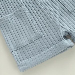 Raebels Clothing | One Pieces | Baby Blue Ribbed Romper | Poshmark